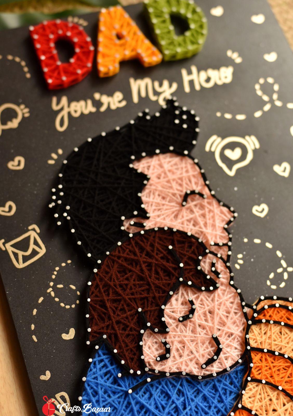 Dad is My Hero String Art - Handmade Father's Day Gift – Craftsbazaar