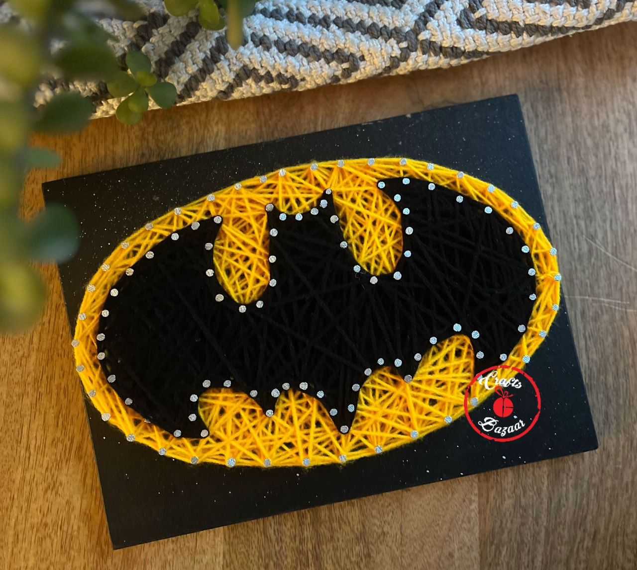 Batman Logo - String Art | Handmade Decor for Superhero Fans – Craftsbazaar