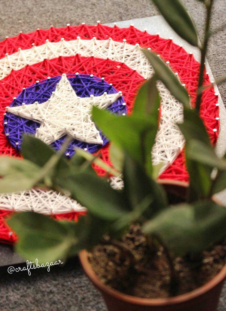 Captain America Shield String Art -Unique Wall Decor for kid – Craftsbazaar