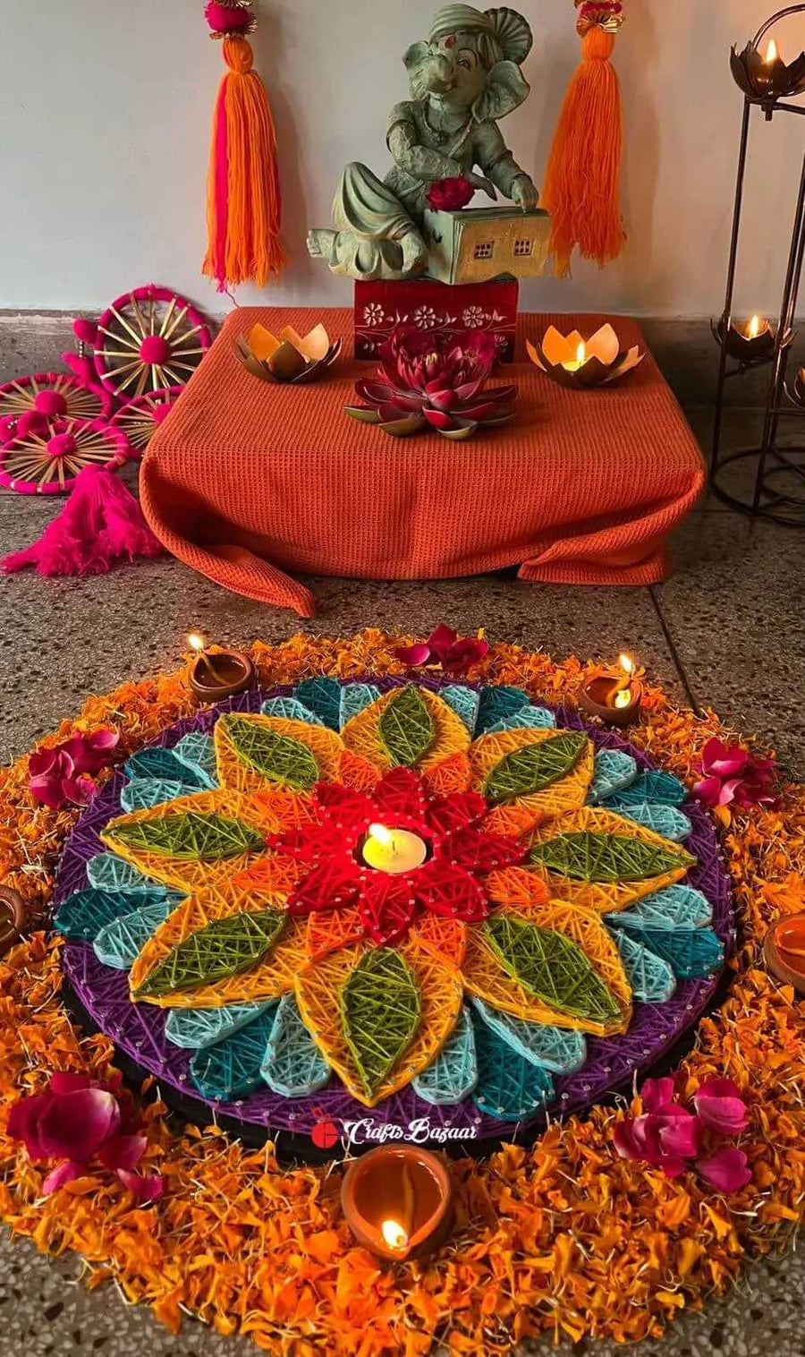 Shree Laxmi String Art - Indian Festive Wall Décor – Craftsbazaar