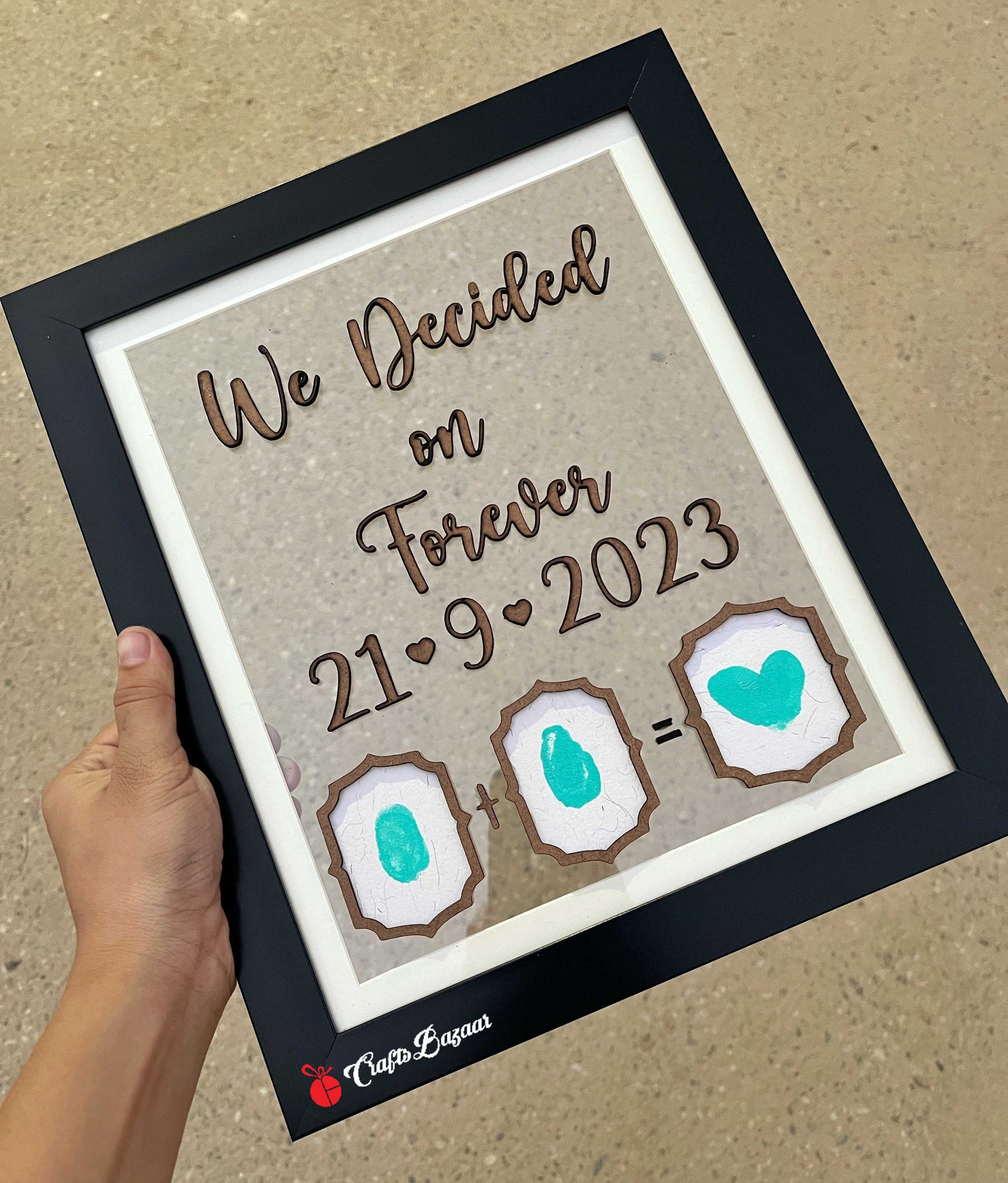 Customised Thumbprint sign Wedding Frame | Wedding Gift – Craftsbazaar