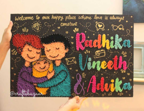 Family- Customised Names String Art -Personalized Wall Decor – Craftsbazaar