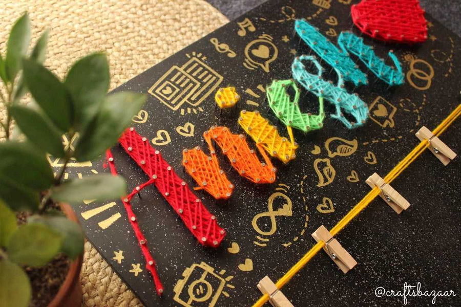 Gorgeous- Customised Name String Art with Photos – Craftsbazaar
