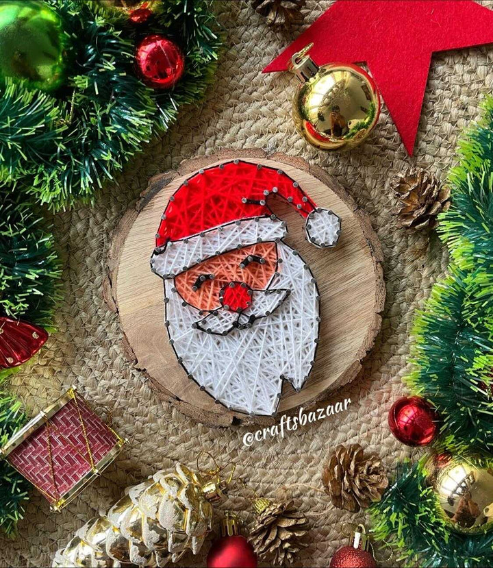 Little Christmas Santa String Art | Festive Holiday Decor – Craftsbazaar