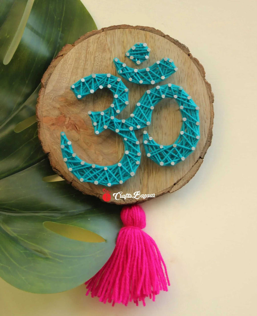 Om and Swastik Symbol String Art Wall Hanging-Festive Décor – Craftsbazaar