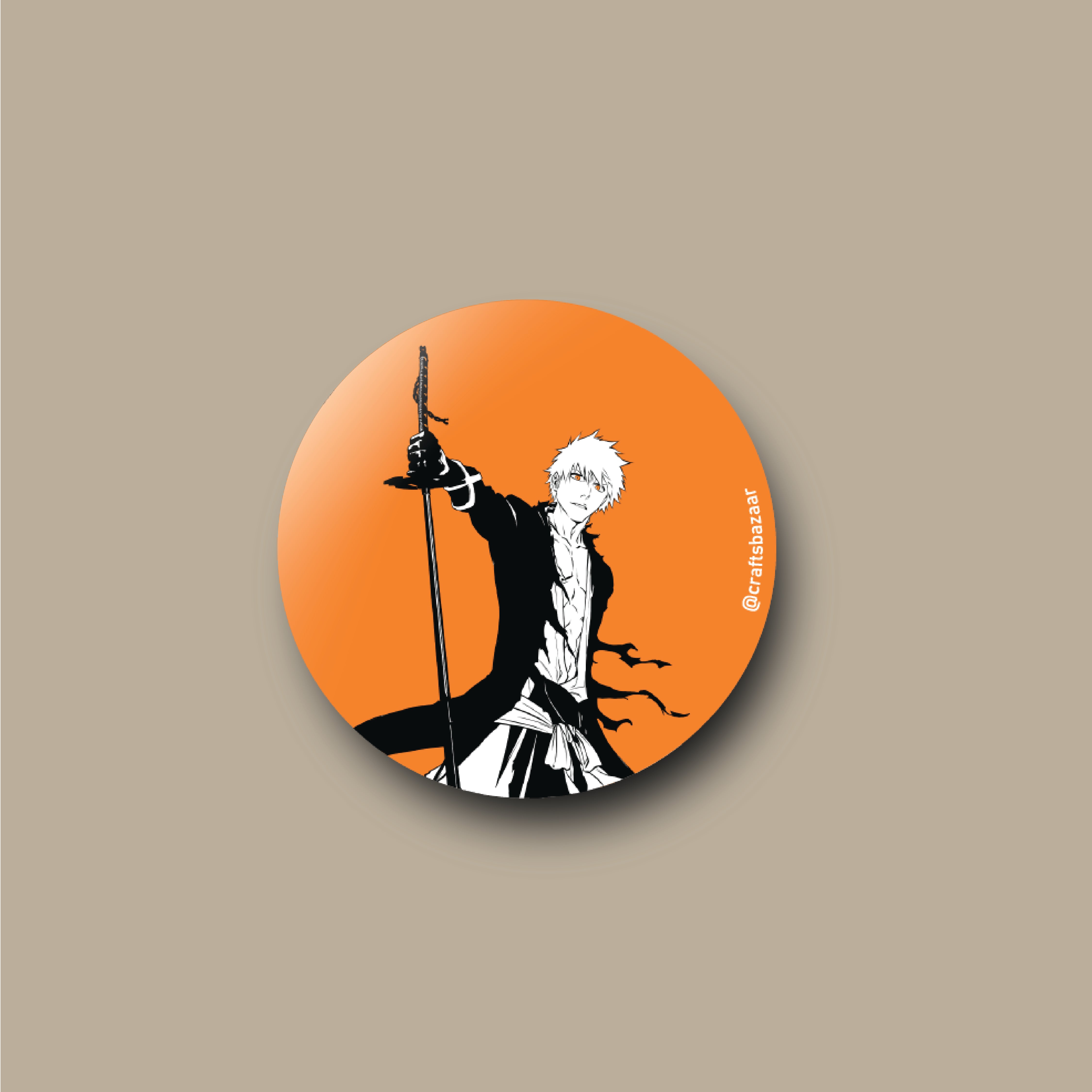 Ichigo Kurosaki's Bankai Button Badge – Craftsbazaar
