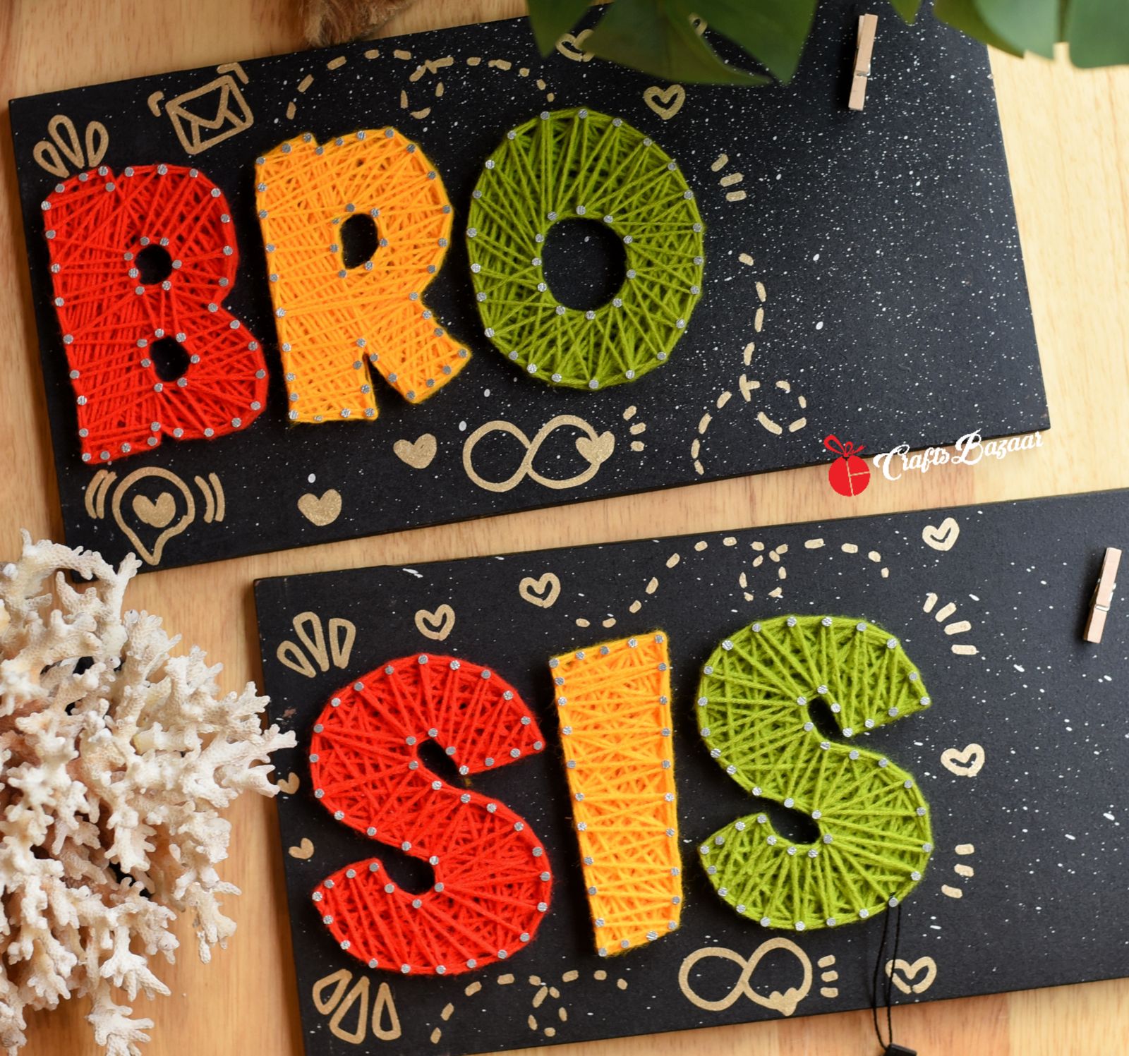 Best Bro & Best Sis-String Art With Picture|Rakhi String Art – Craftsbazaar