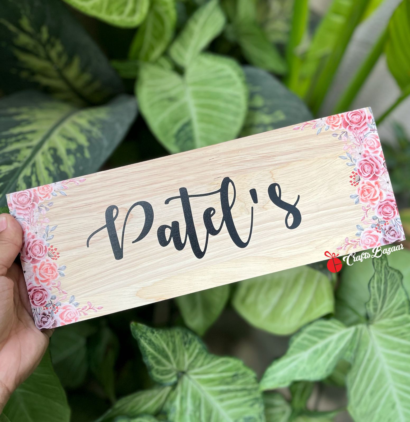 Customised Colorful Birds Wooden Name Plate | Wall Hanging – Craftsbazaar